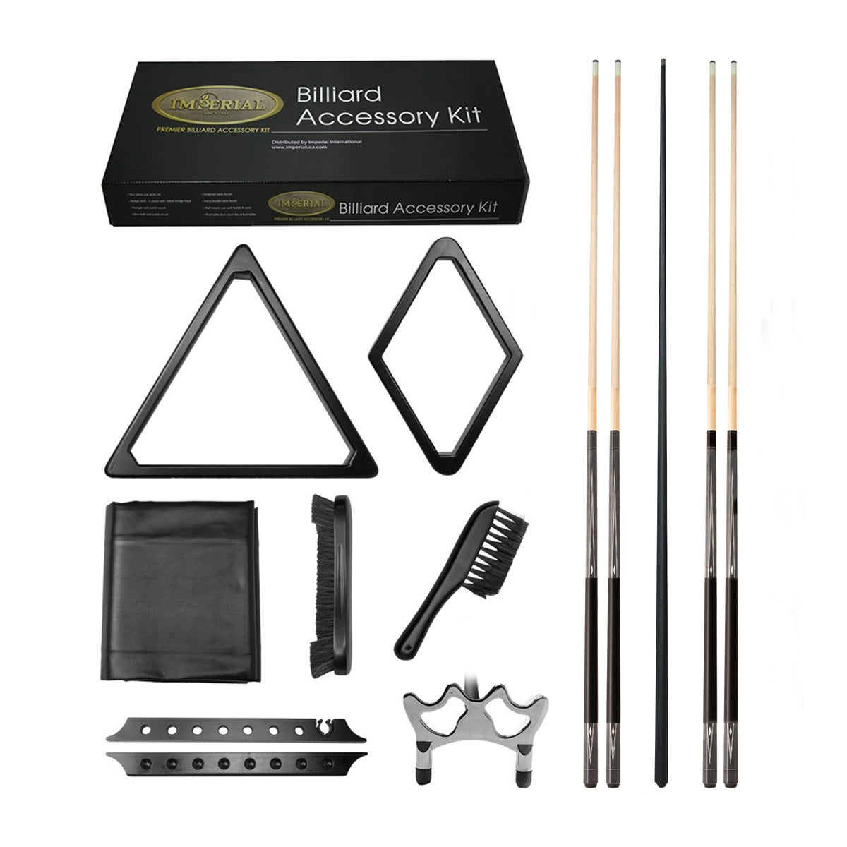 (Black) IMPERIAL GOLD BILLIARD ACCESSORY KIT – ManCave-Decor.com